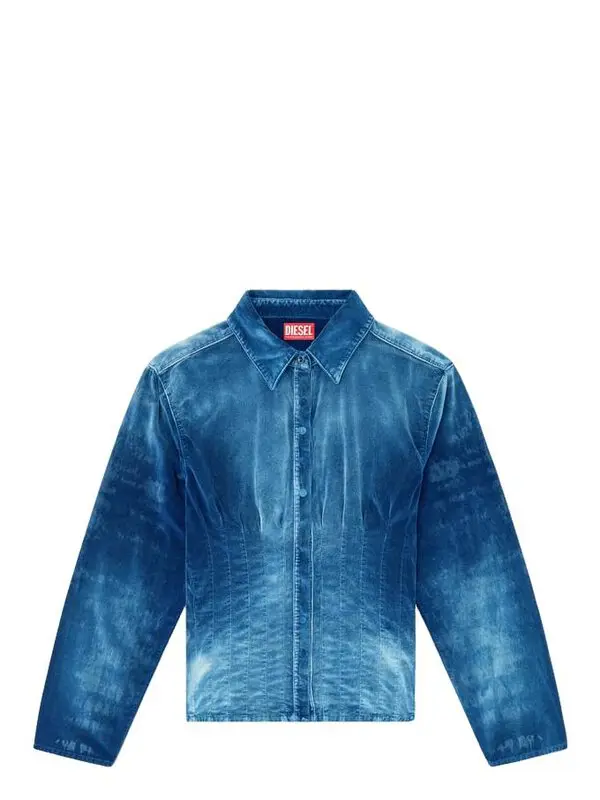DIESEL® Shirt In Velvet Denim - Blue
