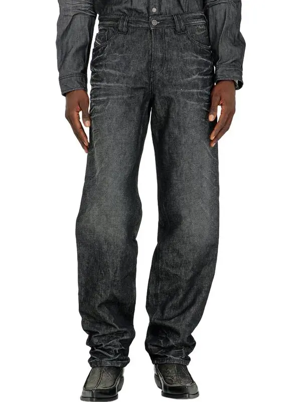 DIESEL® Regular Jeans High Waist 1991 D-voeed, /dark Grey, Button Fly - Black