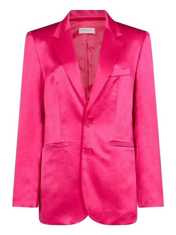 Serena Bute Satin Boyfriend Blazer - Pink