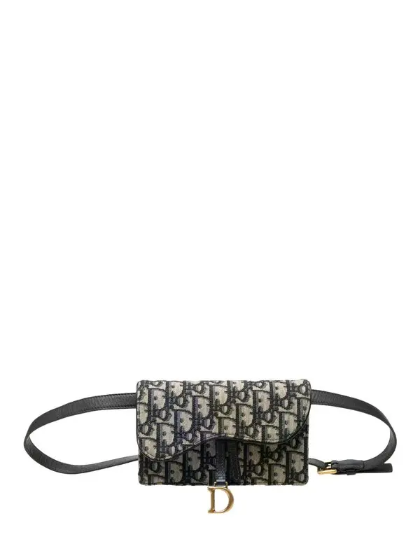 Dior 2020 Oblique Canvas Saddle Belt Bag - Blue