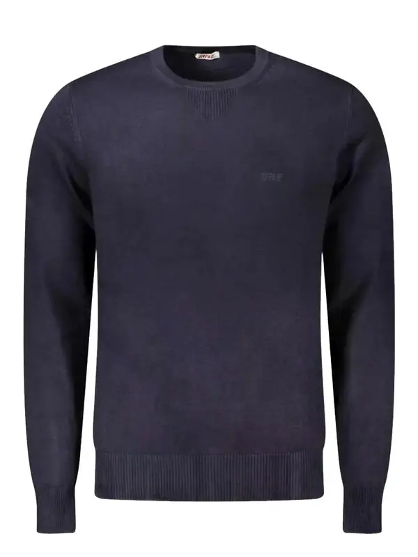 RIFLE Crew-neck Cotton Sweater - Blue