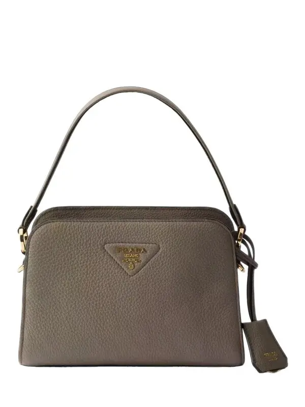 Prada Leather Mini Handbag - Grey