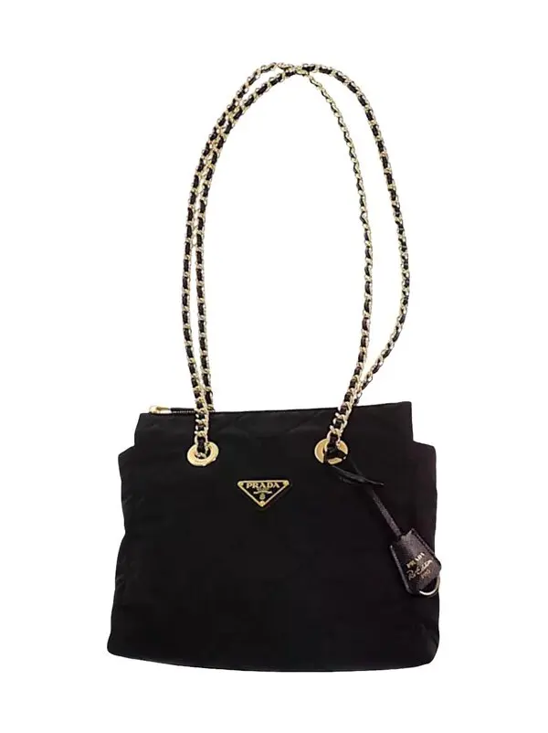Prada 2019-2026 Re Nylon Re Edition 1995 Chaine Shoulder Bag Tote Bag - Black