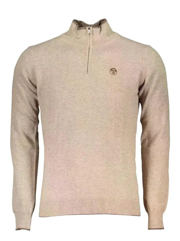 NORTH SAILS Quarter-zip Logo-patch Sweater - Neutrals