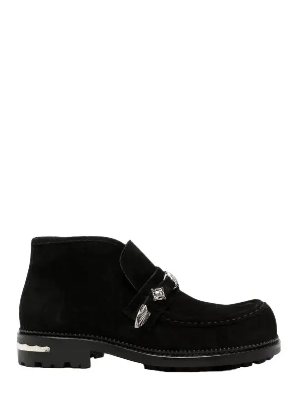 TOGA VIRILIS Embellished Suede Boots - Black