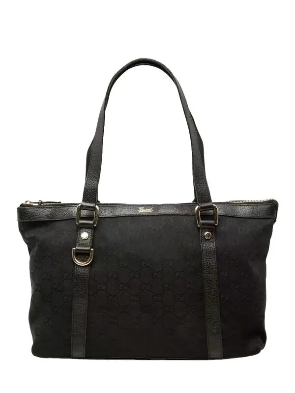 Gucci 2000-2015 Gg Canvas Abbey D Ring Tote Bag - Black