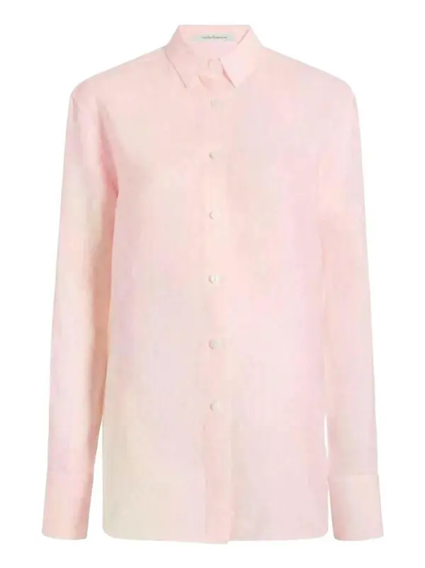 Another Tomorrow Oversized Button-front Shirt - Pink