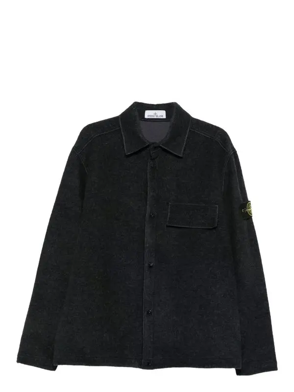 Stone Island Logo-patch Overshirt Jacket - Blue