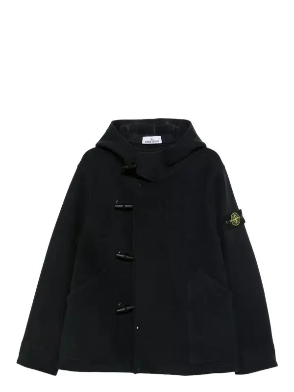 Stone Island Toggle-fastening Hooded Jacket - Blue
