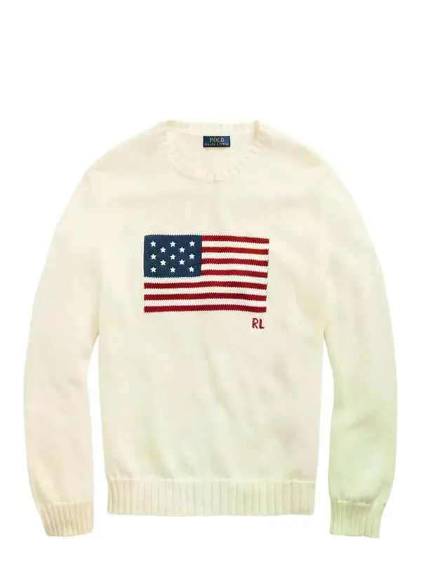 Polo Ralph Lauren The Iconic Flag Jumper - Neutrals