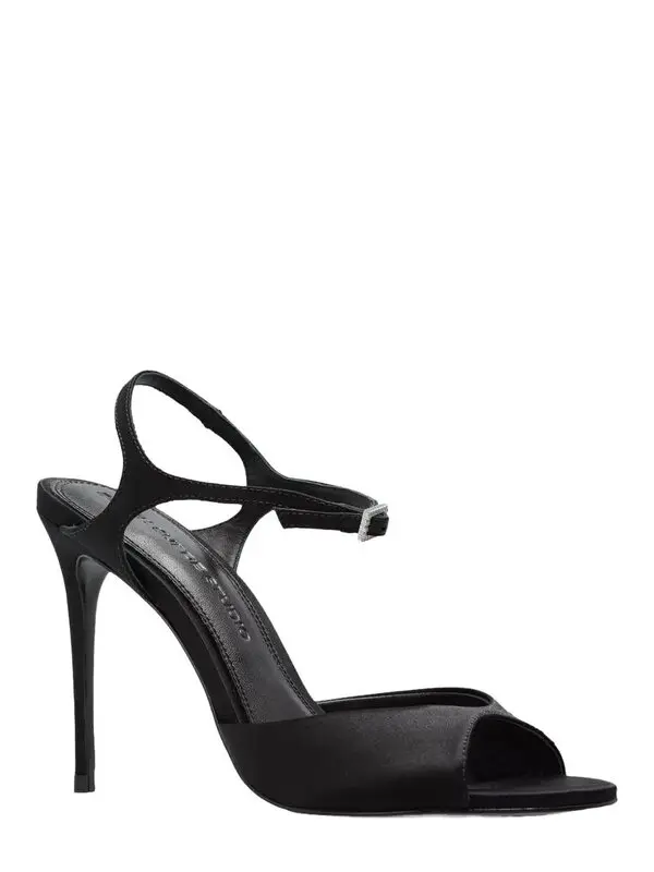 BLACK SUEDE STUDIO Geri Satin Sandals - Black