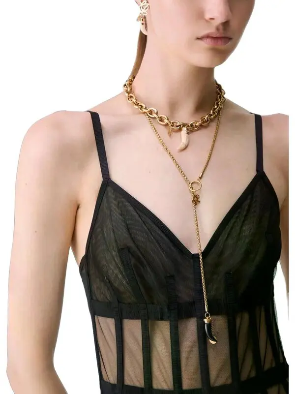 Liu Jo Tulle Structured Bodysuit - Black