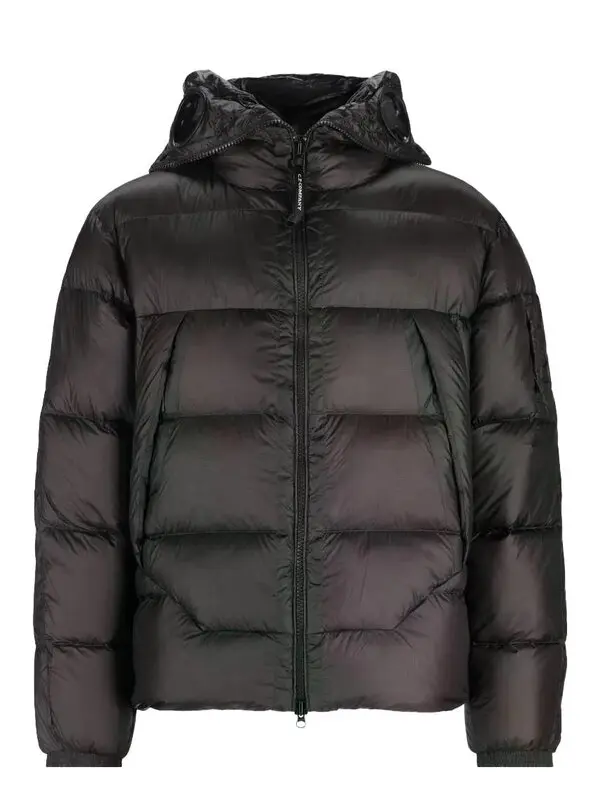 C.P. COMPANY Goggle-detail Quilted Jacket - Black