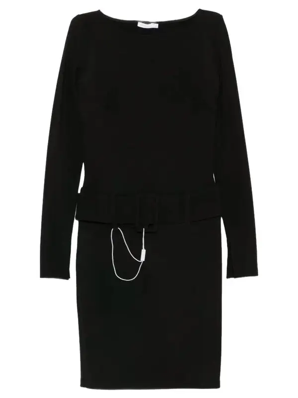 Patrizia Pepe Long-sleeve Midi Dress - Black