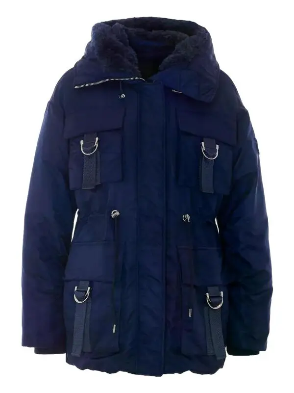 Pinko Passito Buckle-detail Down Coat - Blue