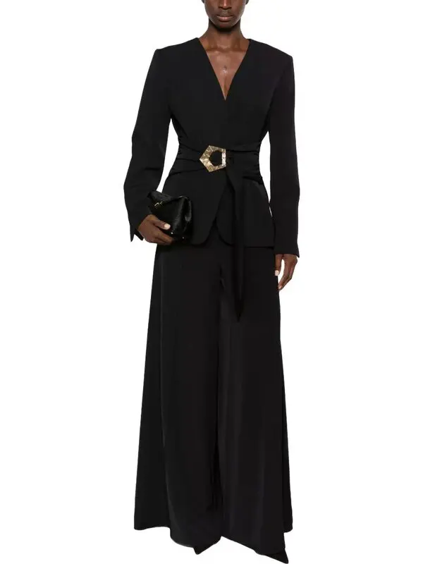 SIMONA CORSELLINI Side-zip Palazzo Pants - Black