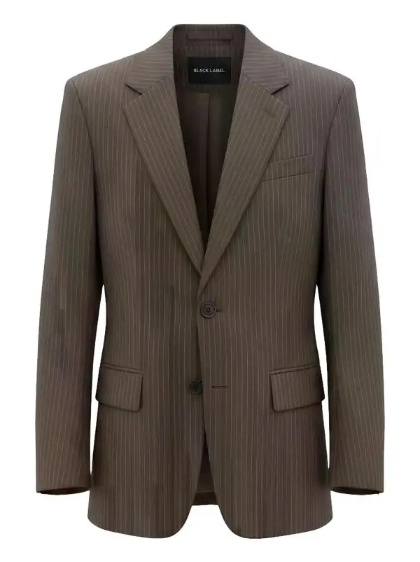 RUNDHOLZ BLACK LABEL Pinstripe-print Blazer - Brown