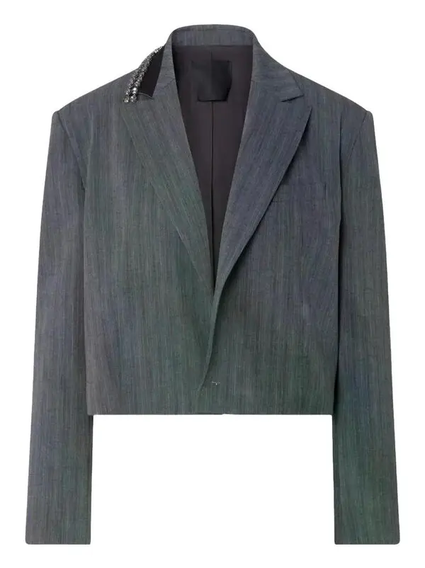 Liu Jo Pinstripe Cropped Jacket - Grey