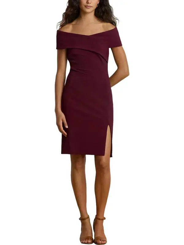 Ralph Lauren Off-the-shoulder Faille Mini Dress - Red