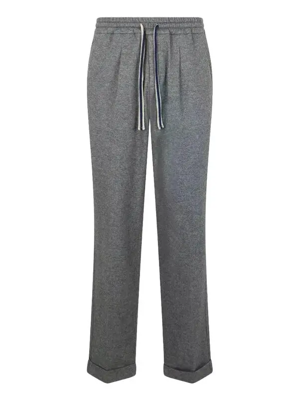 Fedeli Drawstring Pleated Trousers - Grey
