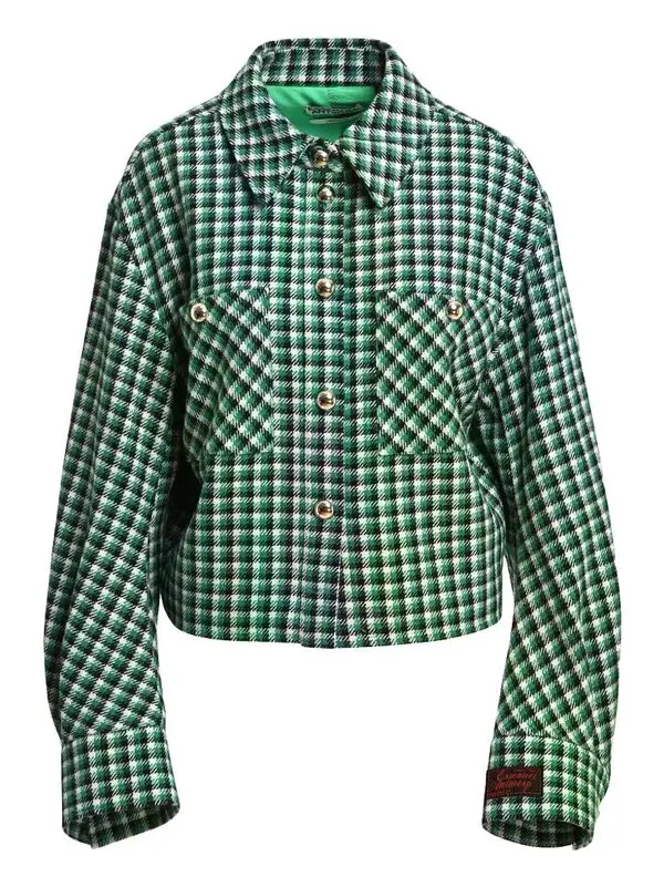 Essentiel Antwerp Kitten Checked Jacket - Green