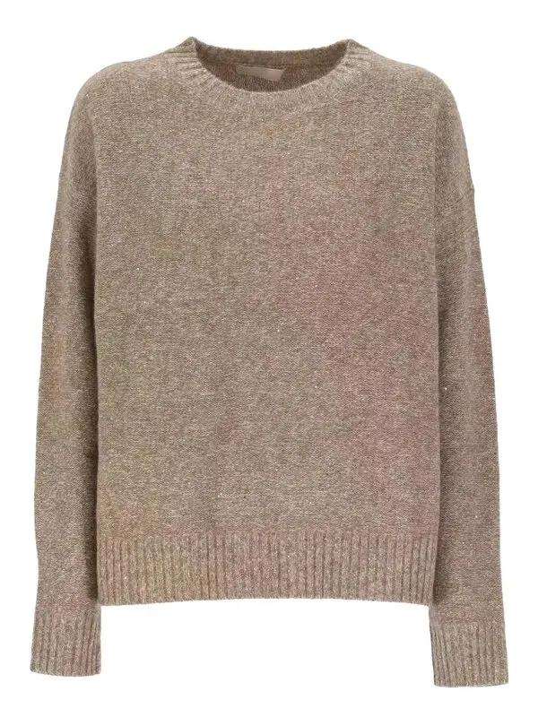 ELEH Sequin-embellished Ribbed-trim Sweater - Neutrals
