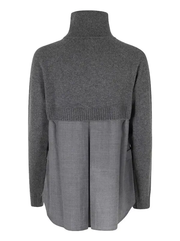 SEMICOUTURE Meg Panelled Half-zip Sweater - Grey