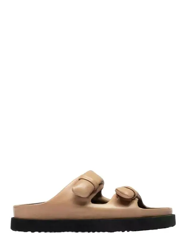 Officine Creative Chora Padded Leather Slides - Neutrals