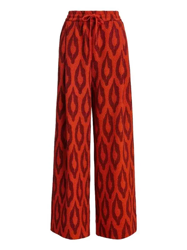 Essentiel Antwerp Printed Drawstring-fastening Palazzo Pants - Red