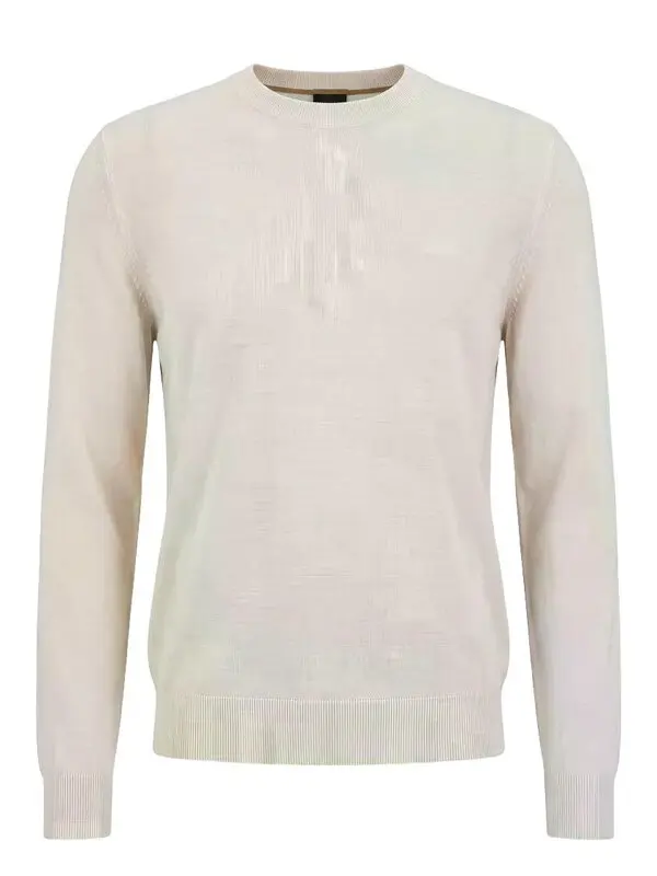 BOSS Logo-embroidered Crew-neck Sweater - Neutrals