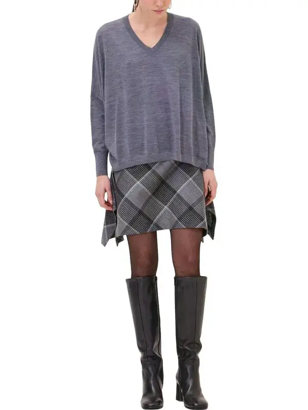 OTTOD'AME V-neck Drop-shoulder Knit - Grey