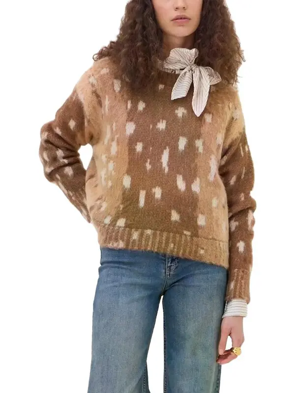 OTTOD'AME Crew Neck Sweater - Brown
