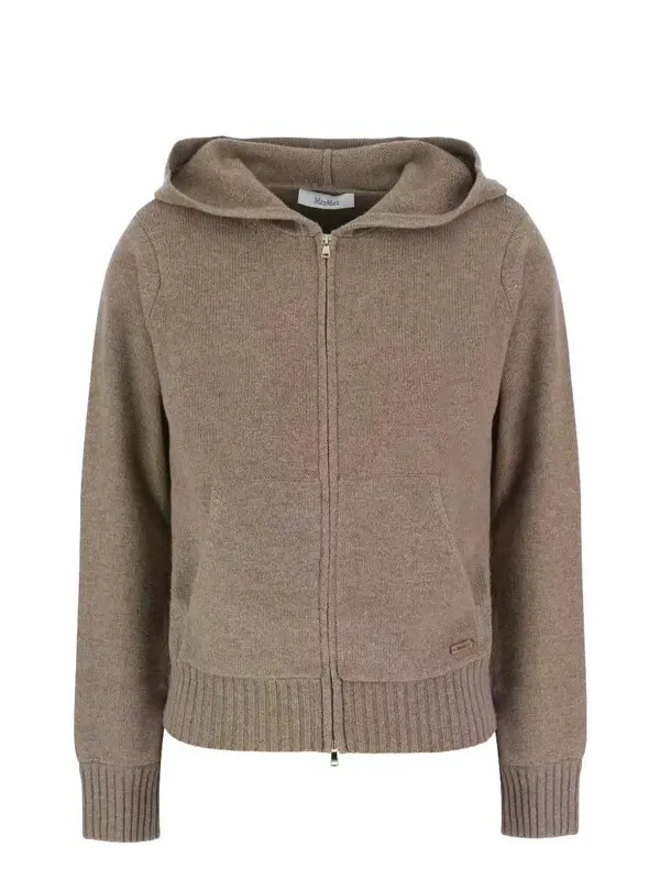 Max Mara Primo Zip-up Knitted Hoodie - Neutrals