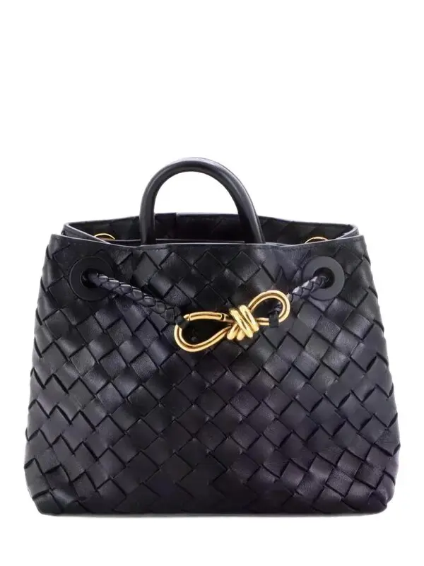 Bottega Veneta Andiamo Top Handle Bag Intrecciato Nappa Small Satchel - Black