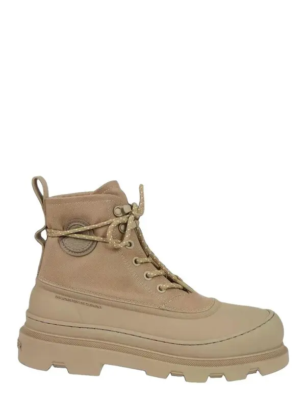 Moncler Vera Sheal Logo-patch Lace-up Boots - Neutrals