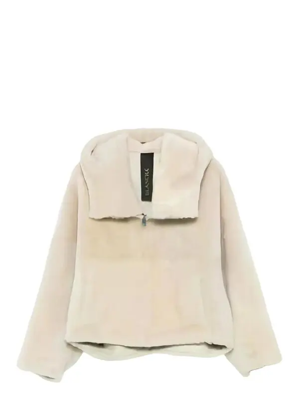 BLANCHA Shearling Funnel-neck Jacket - Neutrals