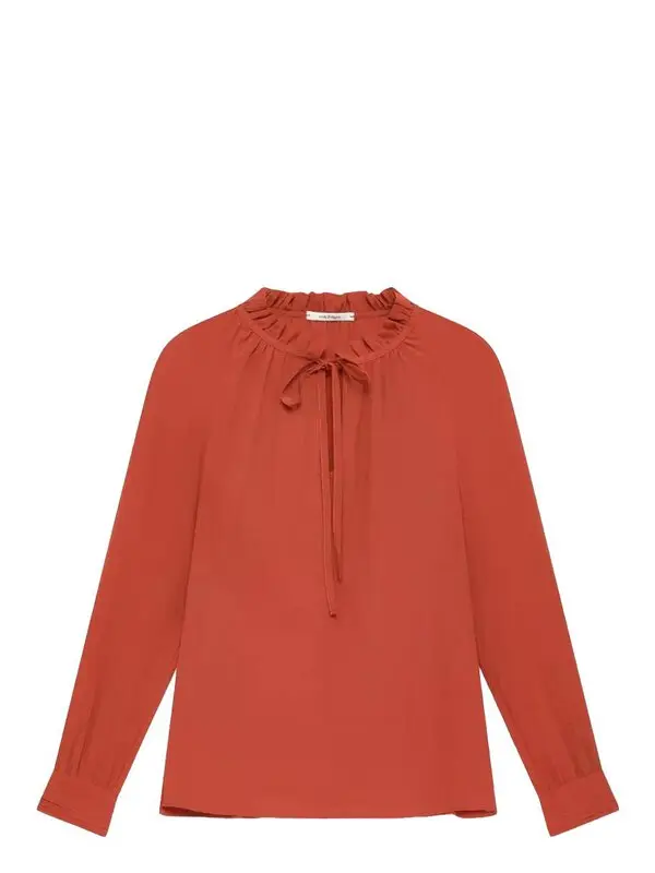 Malìparmi Ruffled-collar Raglan-sleeved Blouse - Orange