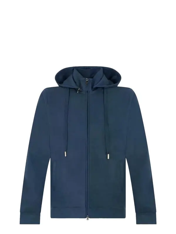 Fedeli Zip-up Cashmere Hoodie - Blue