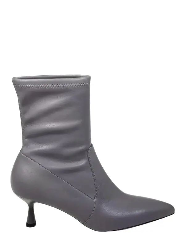 SERGIO LEVANTESI Pointed-toe Kitten-heel Ankle Boots - Grey