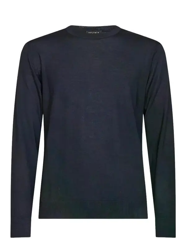 Zegna Ribbed-trim Sweater - Blue