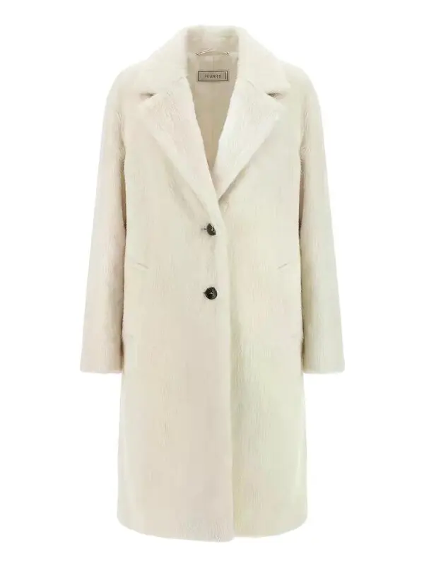 Peserico Faux-fur Single-breasted Coat - Neutrals