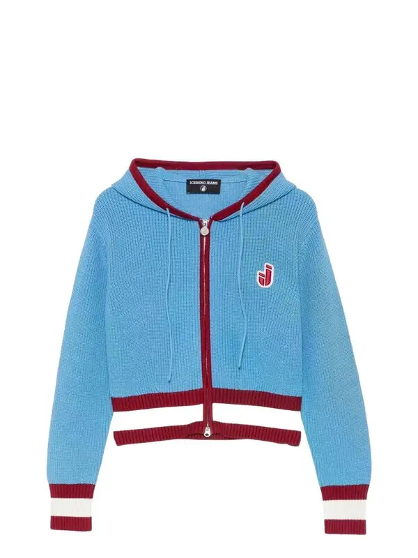Iceberg Logo-patch Zip-up Hoodie - Blue