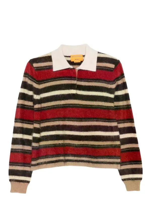Guest In Residence Grizzly Striped-pattern Polo Top - Brown