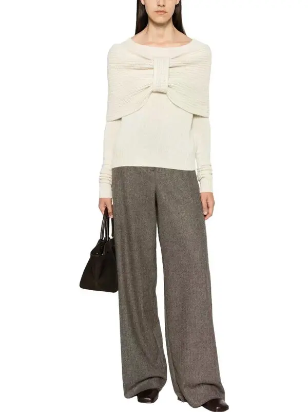 Ermanno Scervino Bow-detail Cashmere Sweater - Neutrals