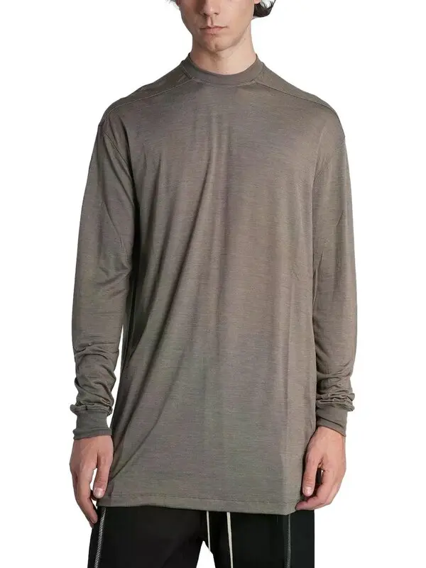 Rick Owens Ribbed-trim Long-sleeve T-shirt - Grey