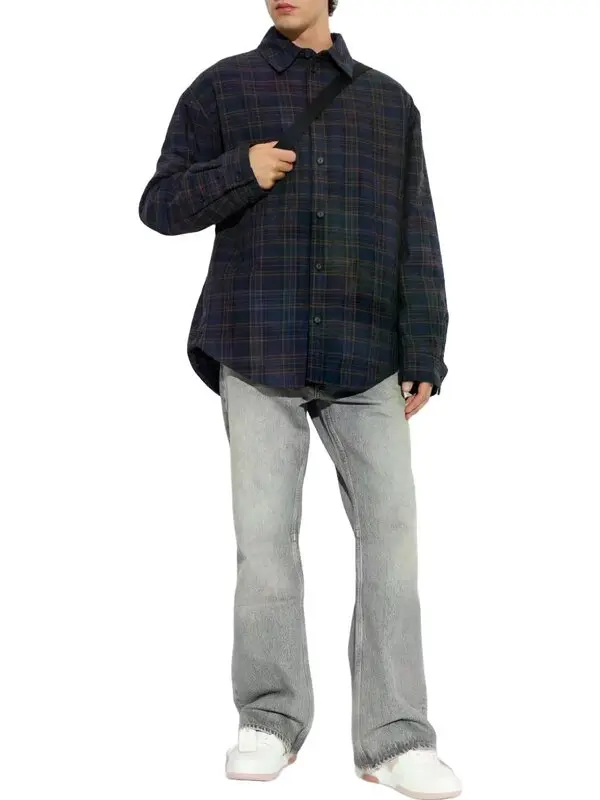 Off-White Check Flannel Padded Overshirt - Blue