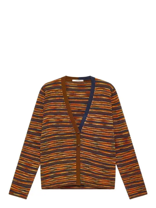 Malìparmi Striped V-neck Cardigan - Brown