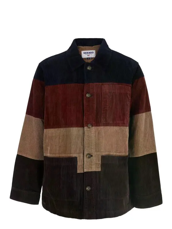 SEBAGO Colour-block Long-sleeve Overshirt - Brown