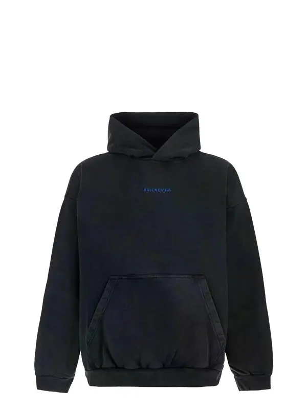 Balenciaga Logo-embroidered Hoodie - Black