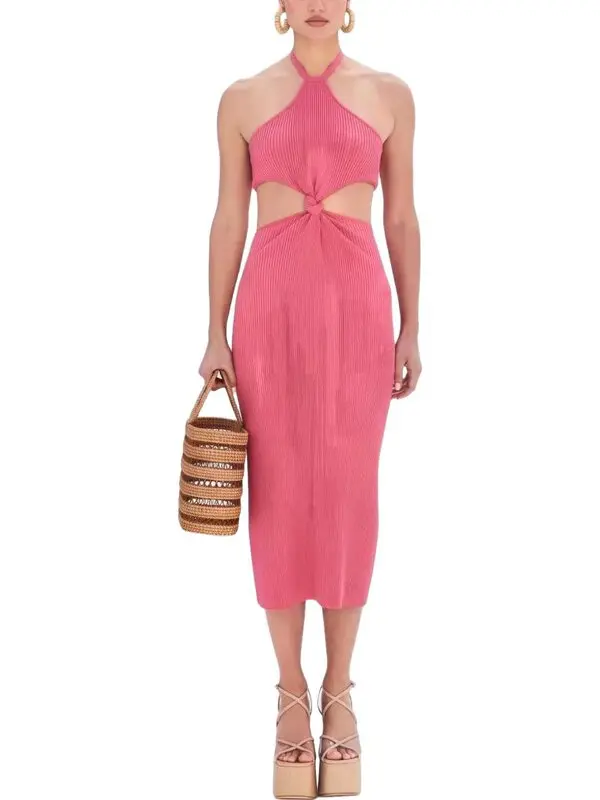 Cult Gaia Cameron Cut-out Knit Midi Dress - Pink